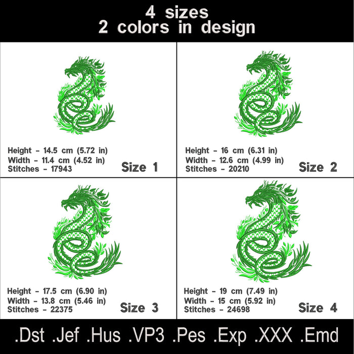 Dragon Embroidery Design for Machine. – BarvnaEmbroidery
