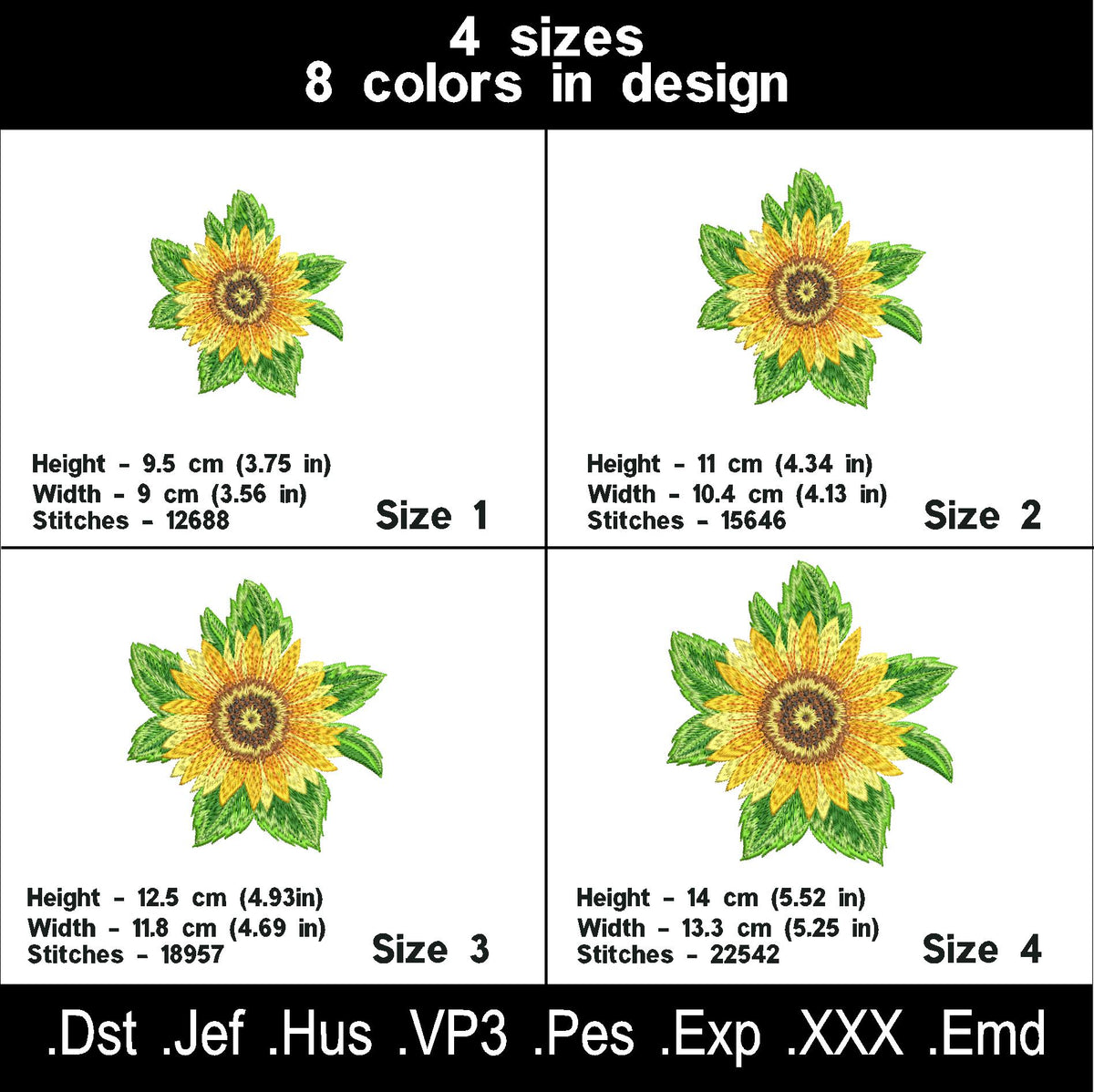Sunflowers Machine Embroidery Designs. Bundle embroidery designs ...