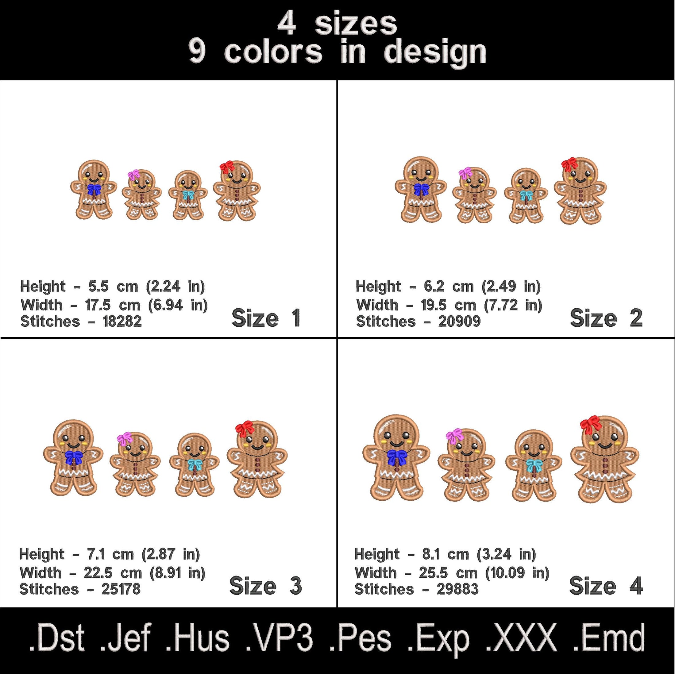 Christmas Gingerbread Family Embroidery design for Machine ...