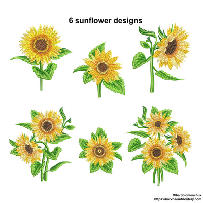 Sunflowers Machine Embroidery Designs. Bundle embroidery designs ...