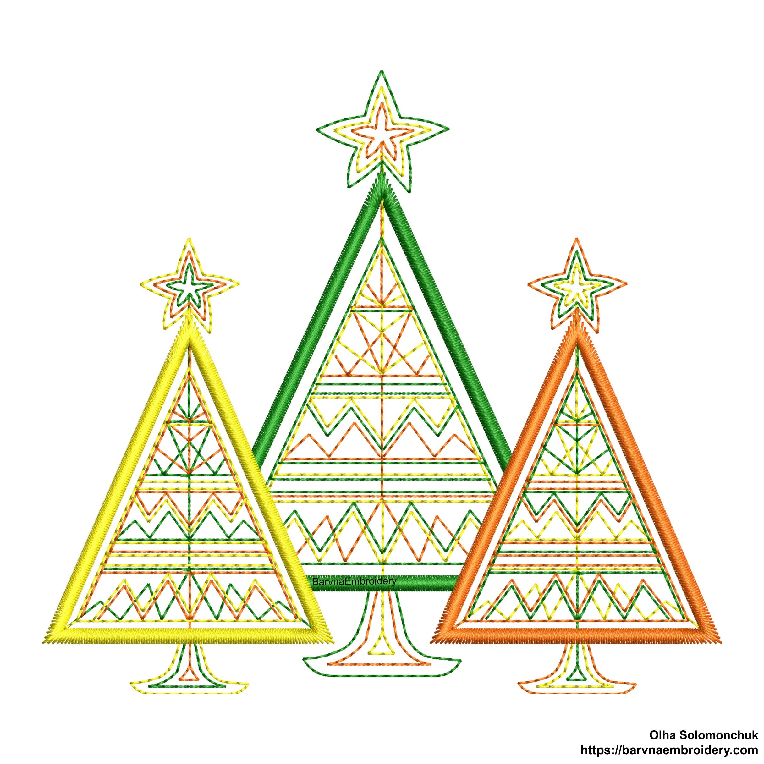 Christmas trees Machine embroidery designs. Christmas embroidery ...