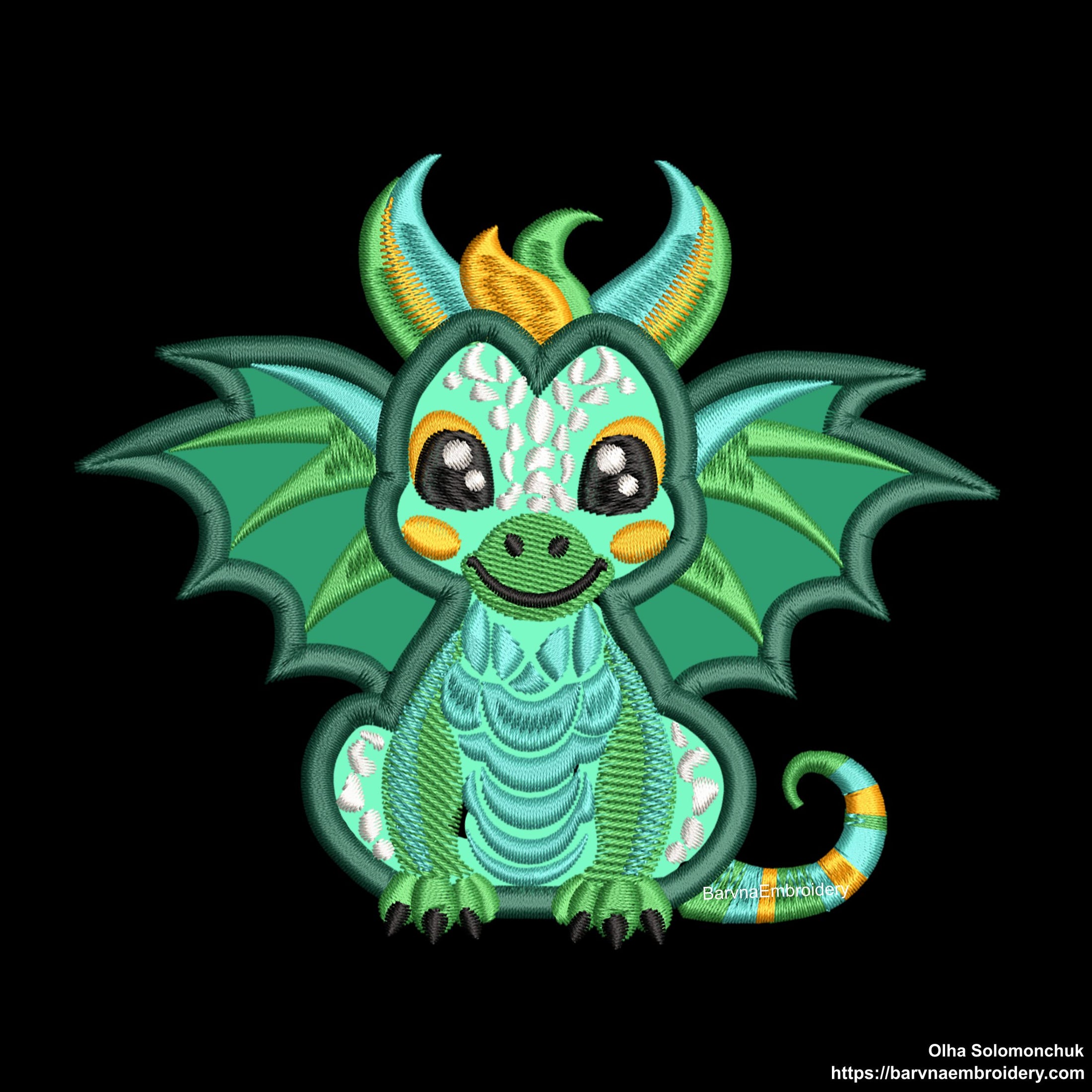 Dragon Applique Embroidery Design for Machine. – BarvnaEmbroidery