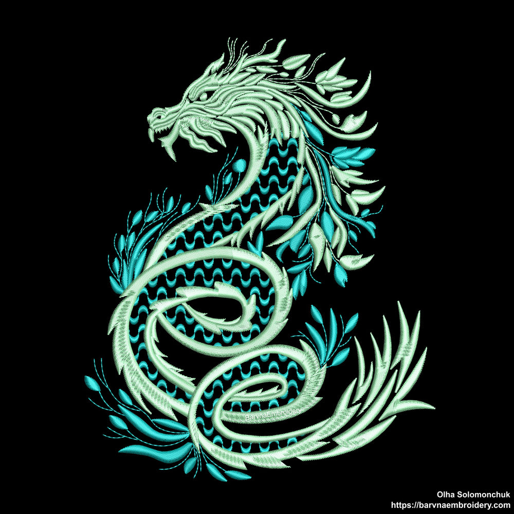 Dragon Embroidery Design for Machine. – BarvnaEmbroidery