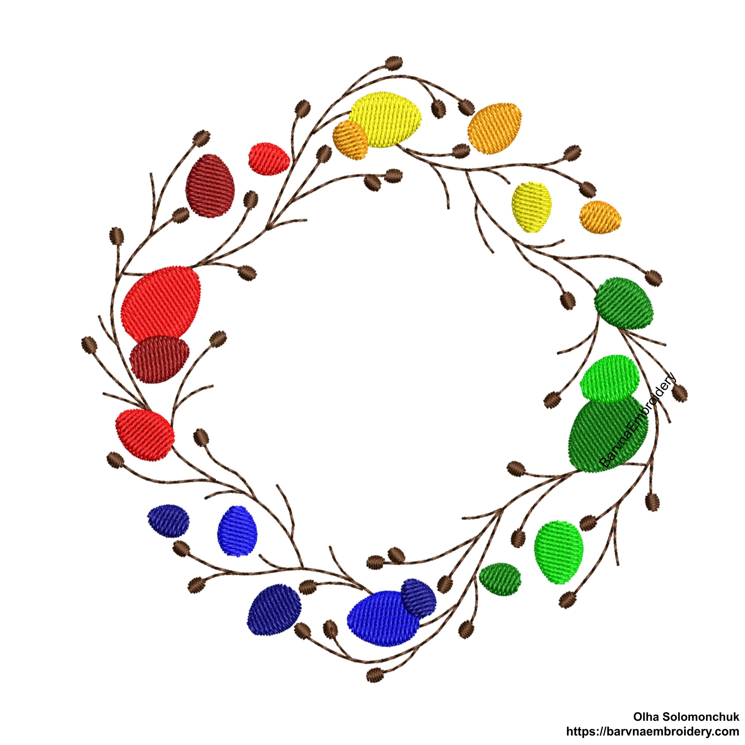 Easter wreath Machine embroidery designs. – BarvnaEmbroidery