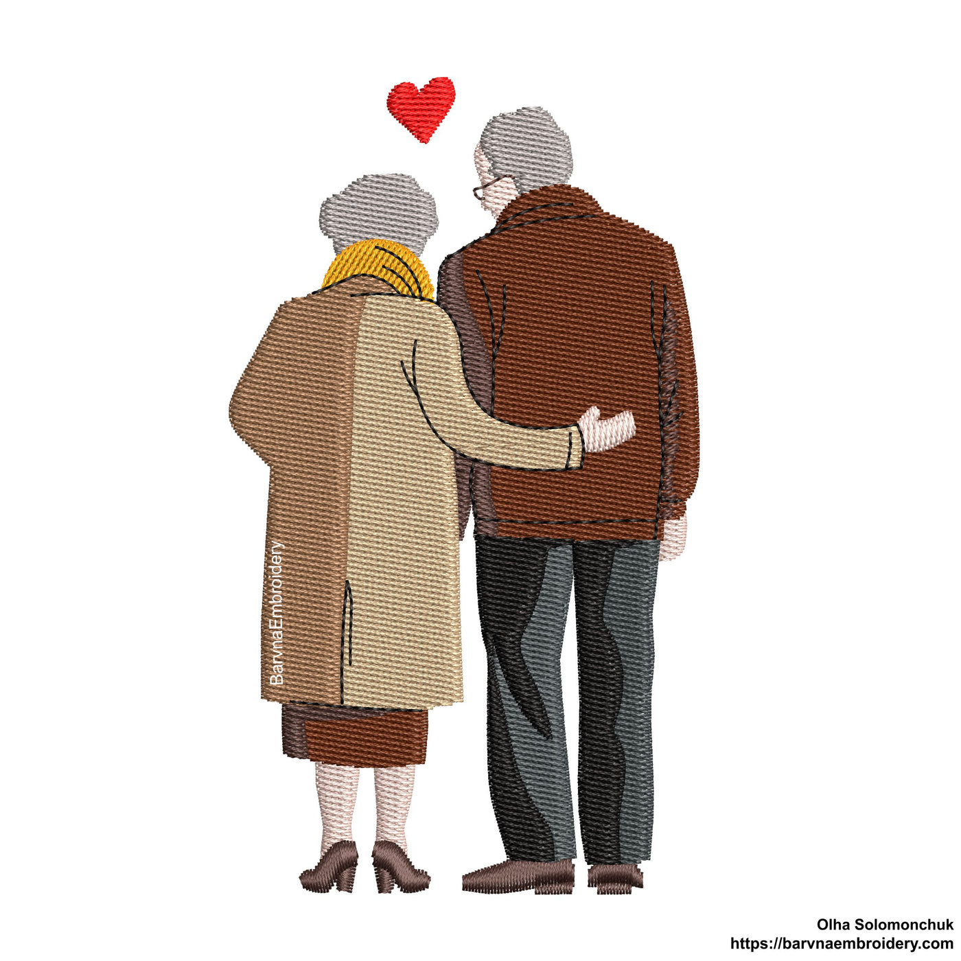 Elderly couple Machine embroidery designs. – BarvnaEmbroidery