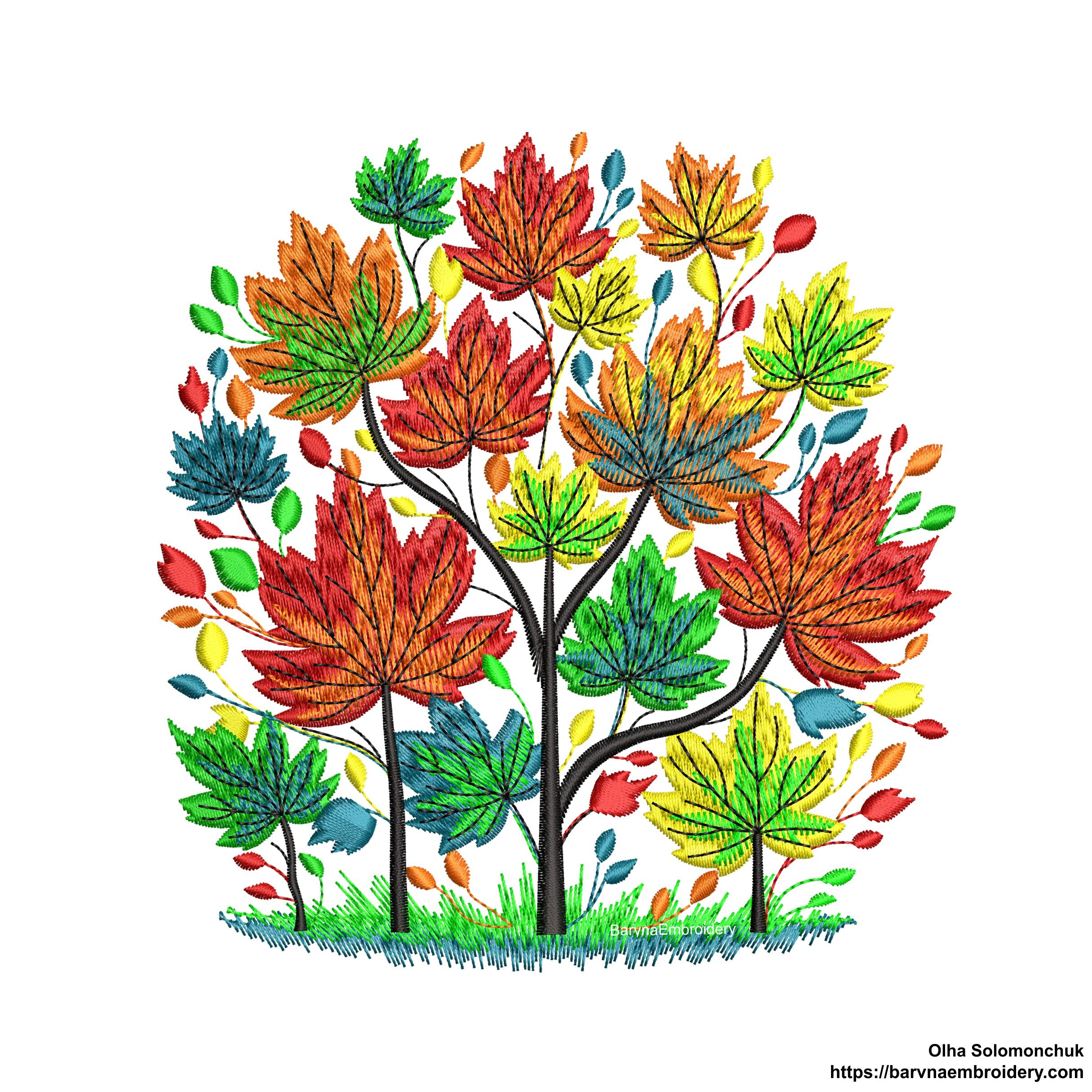 Fall embroidery designs. Autumn leaves embroidery designs for machine ...
