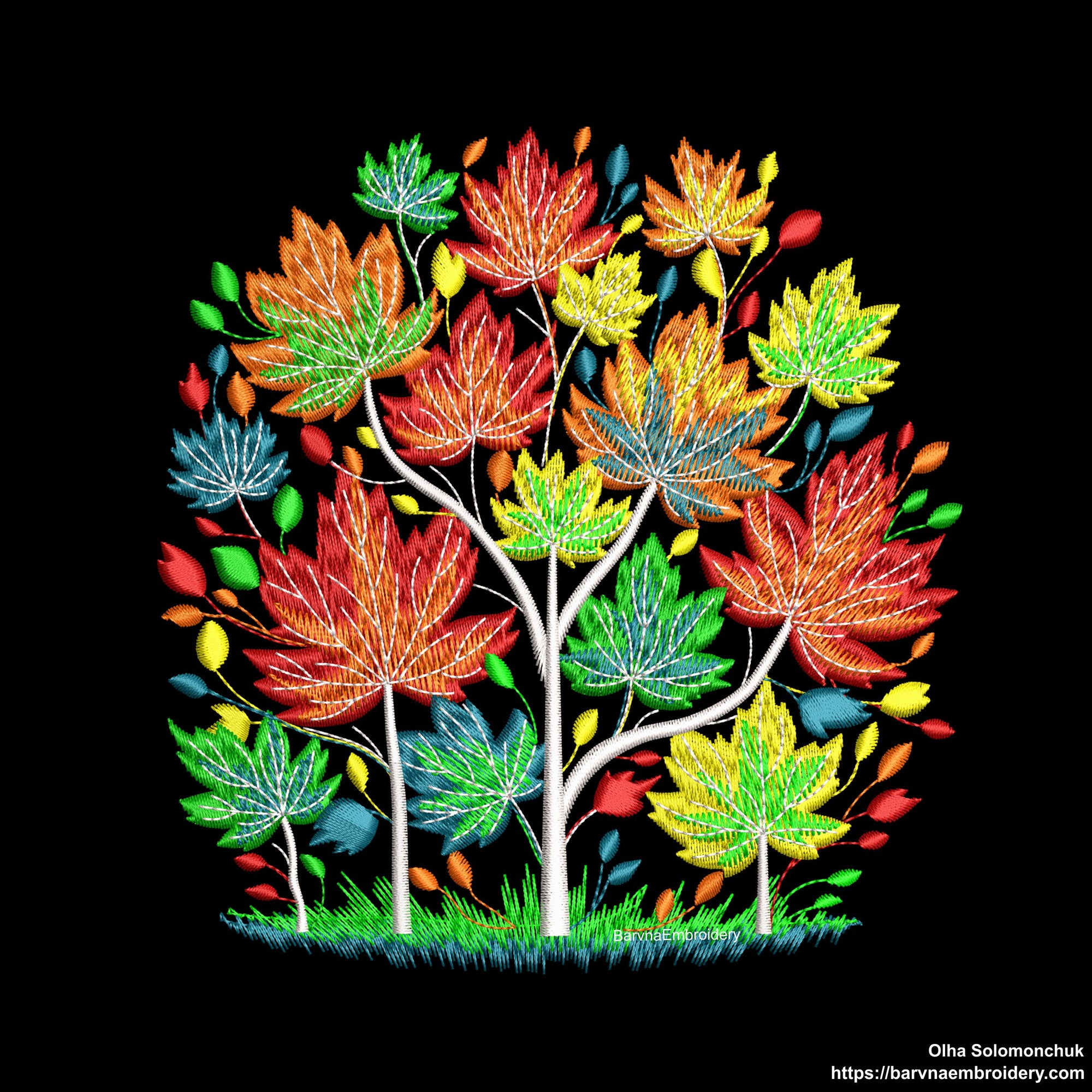 Fall embroidery designs. Autumn leaves embroidery designs for machine ...
