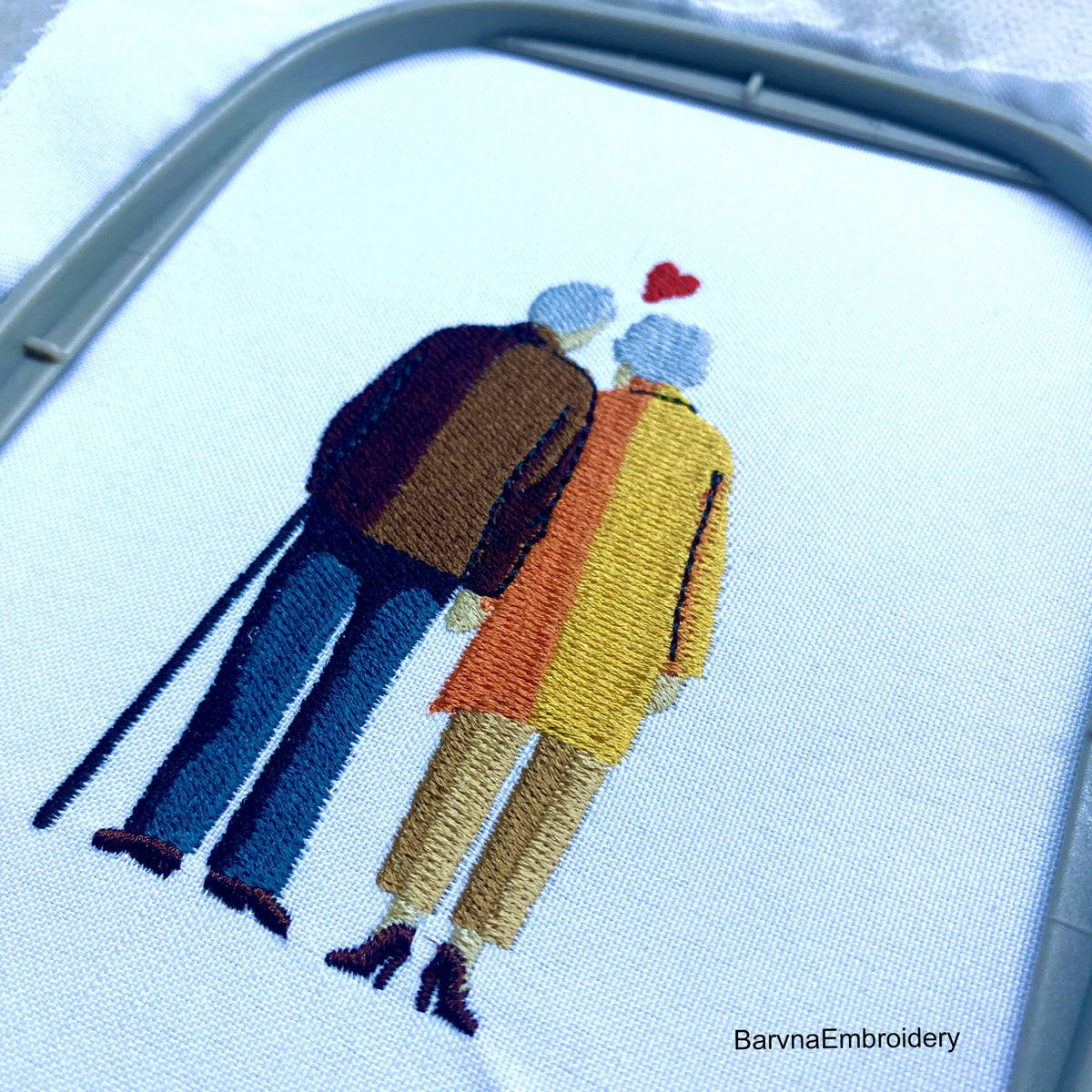 Elderly couple Machine embroidery designs. – BarvnaEmbroidery