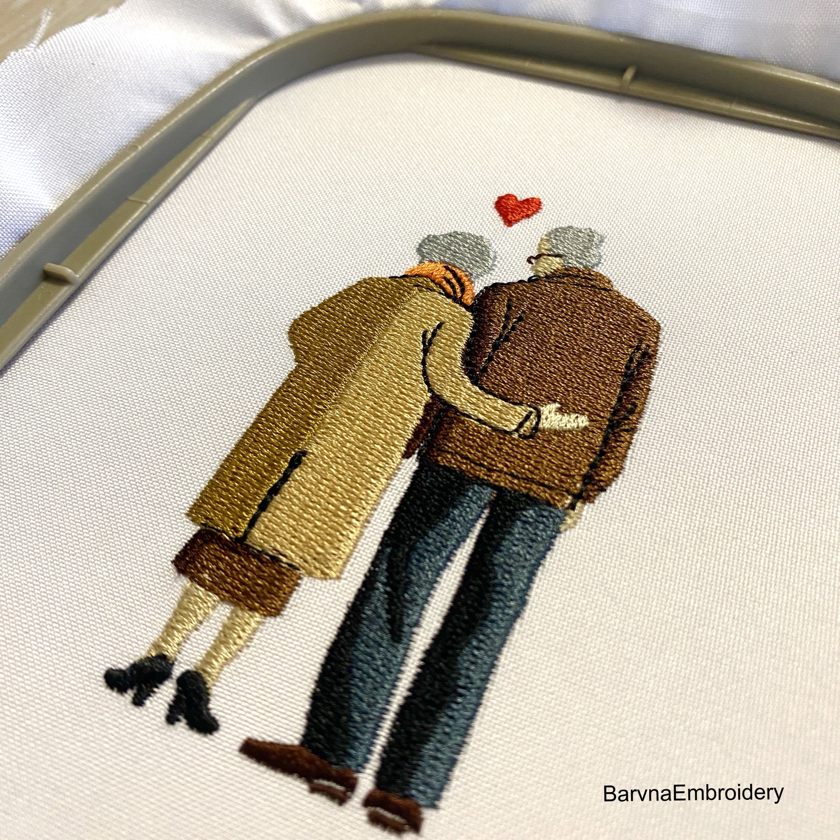 Elderly couple Machine embroidery designs. – BarvnaEmbroidery