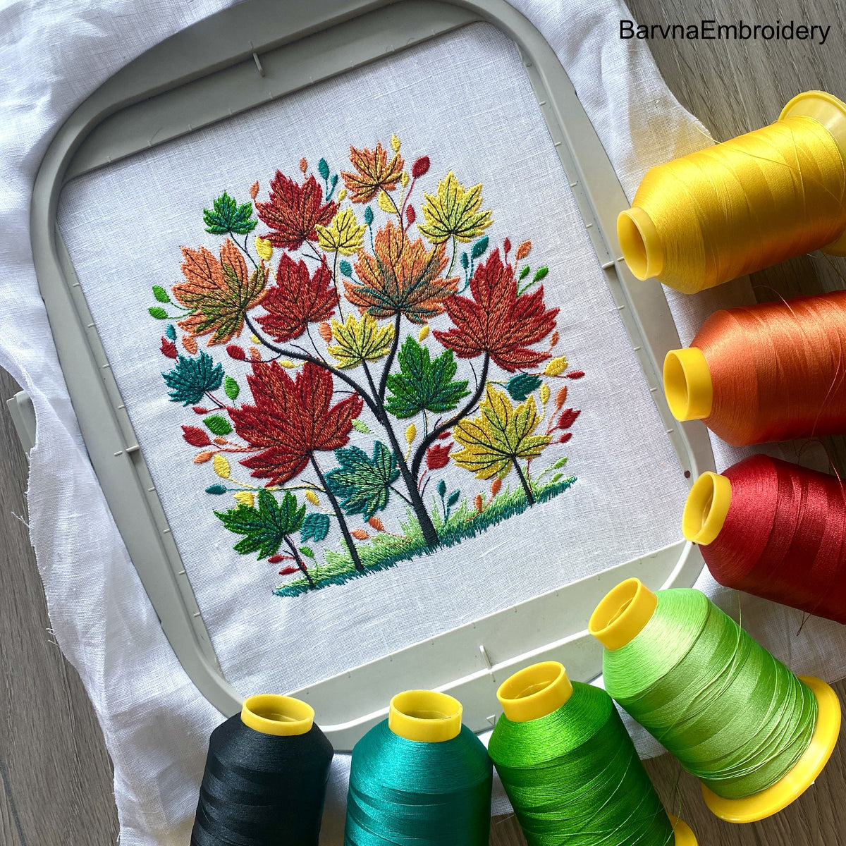 Fall embroidery designs. Autumn leaves embroidery designs for machine ...