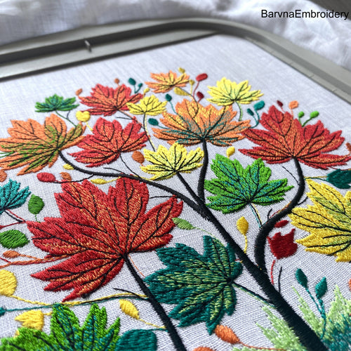Fall embroidery designs. Autumn leaves embroidery designs for machine ...