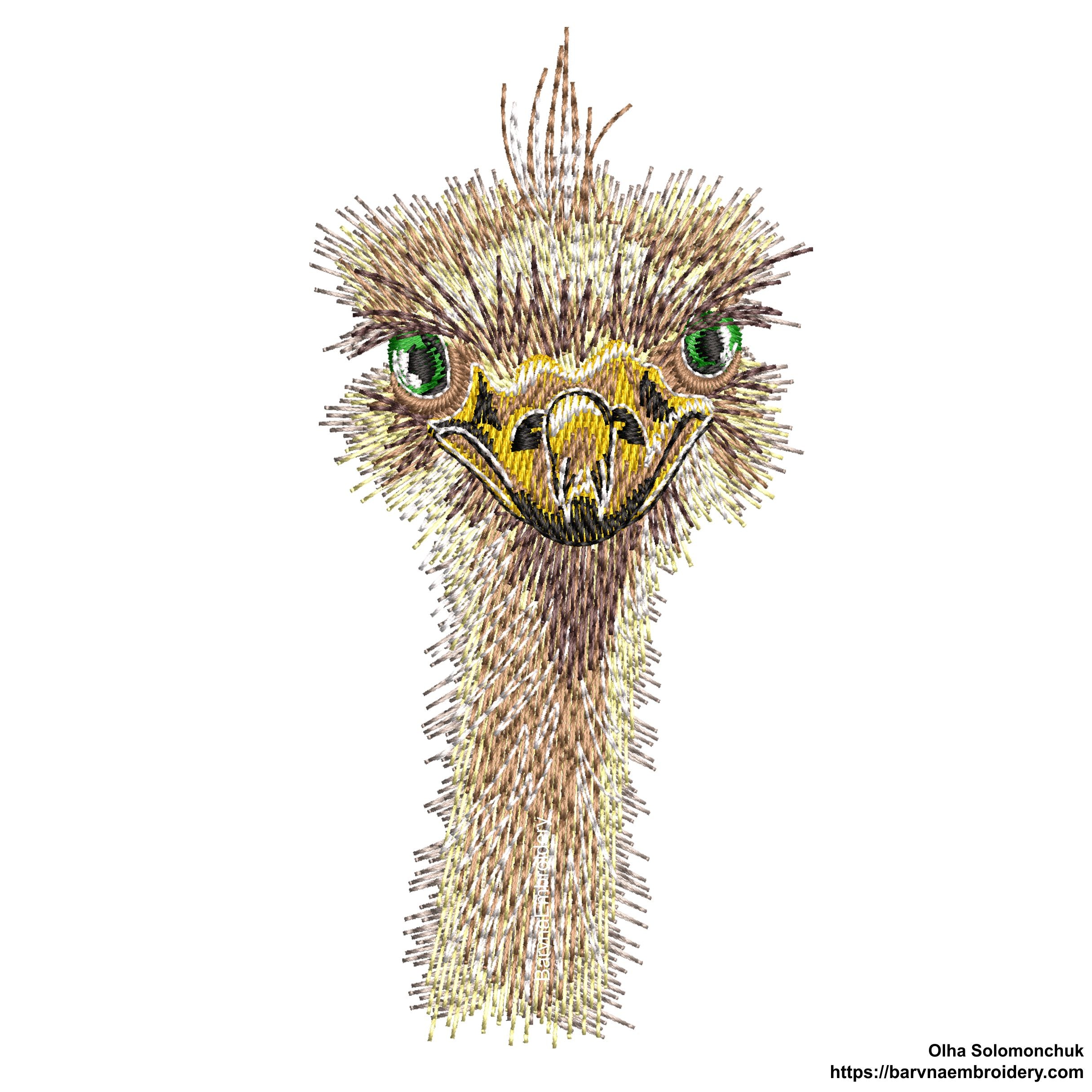 Ostrich Machine embroidery designs. – BarvnaEmbroidery