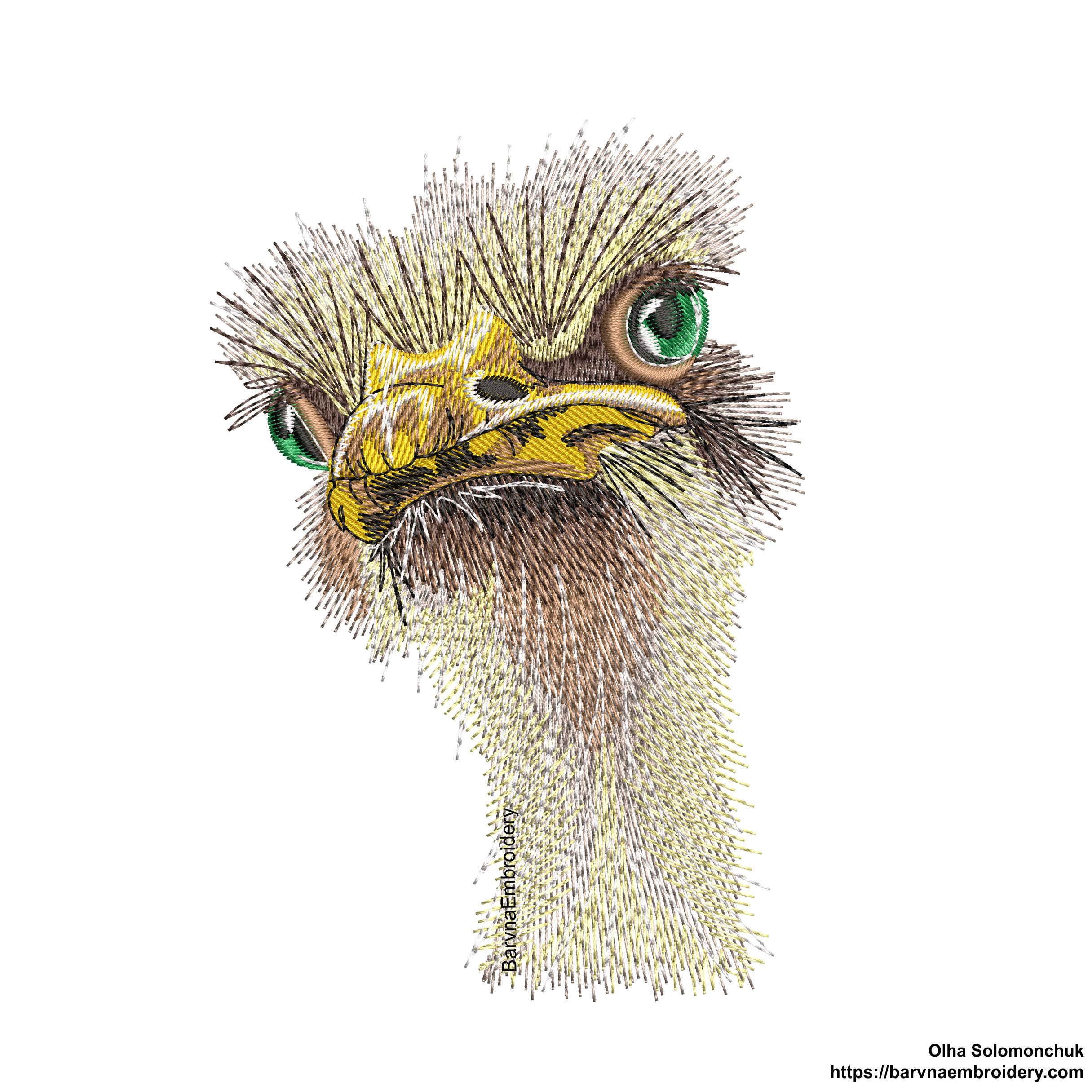 Ostrich Machine embroidery designs. – BarvnaEmbroidery