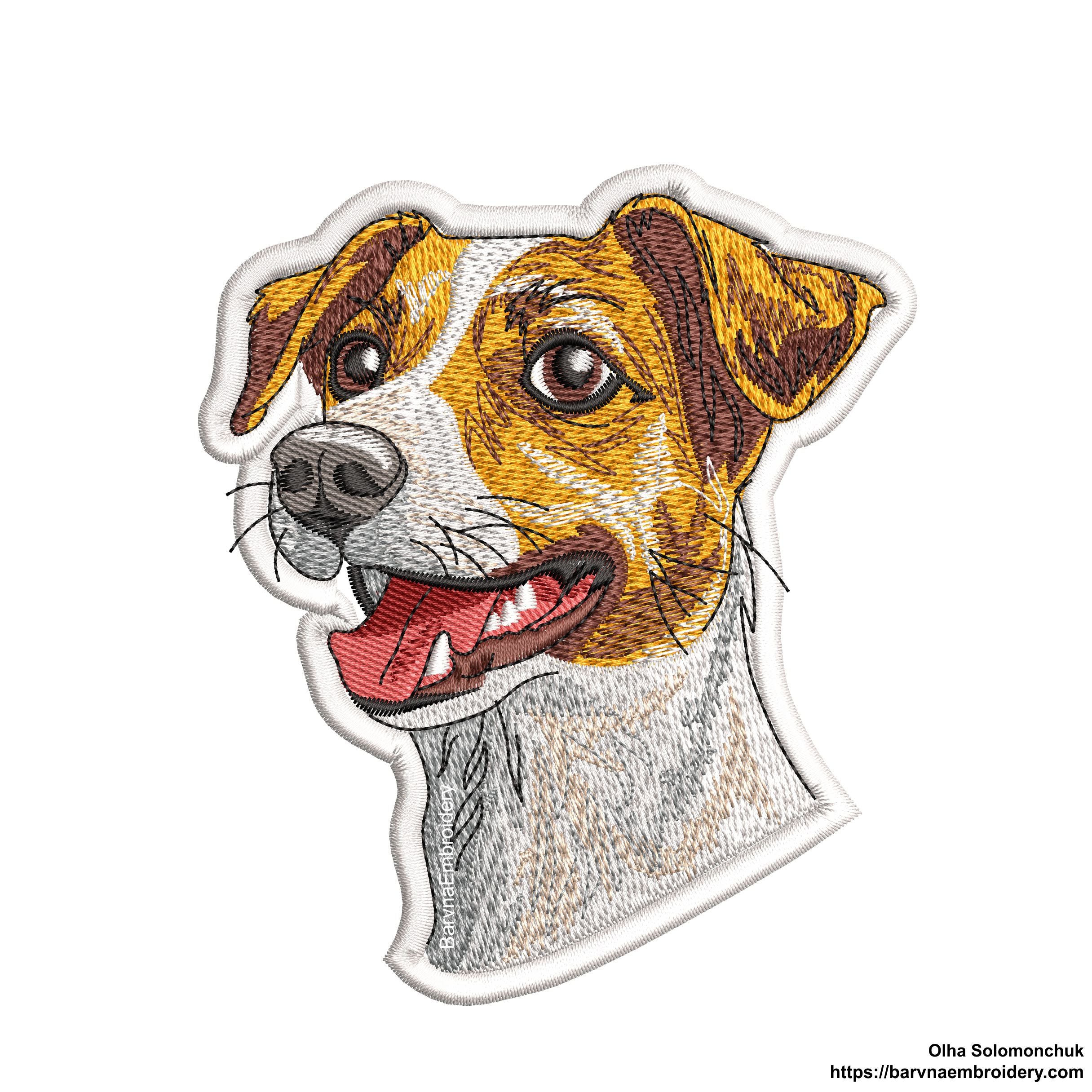 Jack Russell Terrier Patch Embroidery Design for machine ...