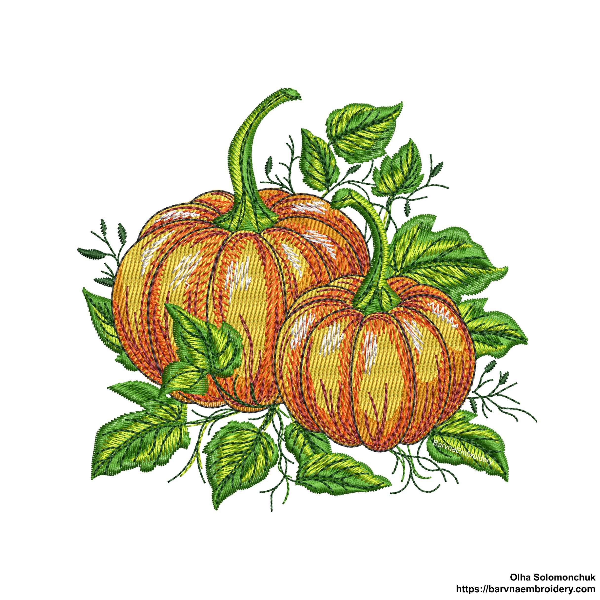 Pumpkin embroidery designs for machine. Fall embroidery. – BarvnaEmbroidery