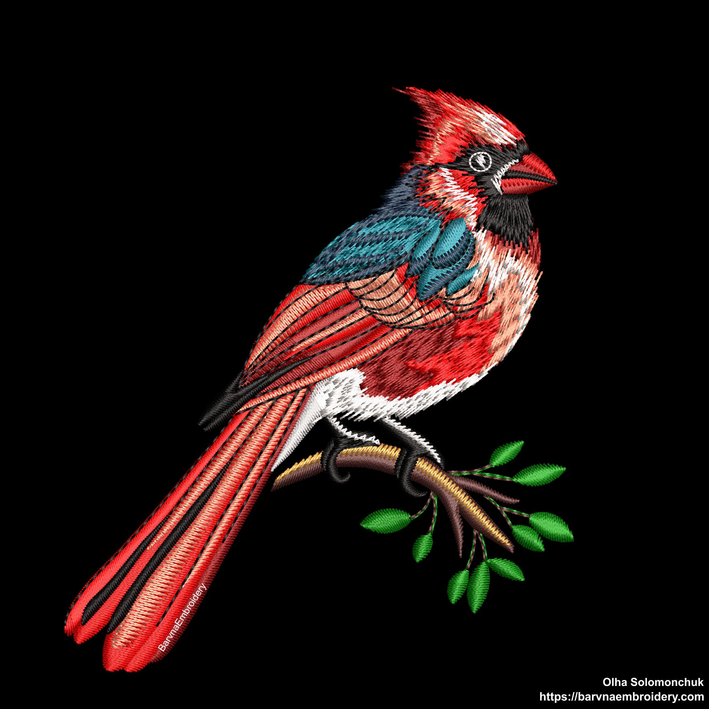 Cardinal bird Machine Embroidery designs. – BarvnaEmbroidery