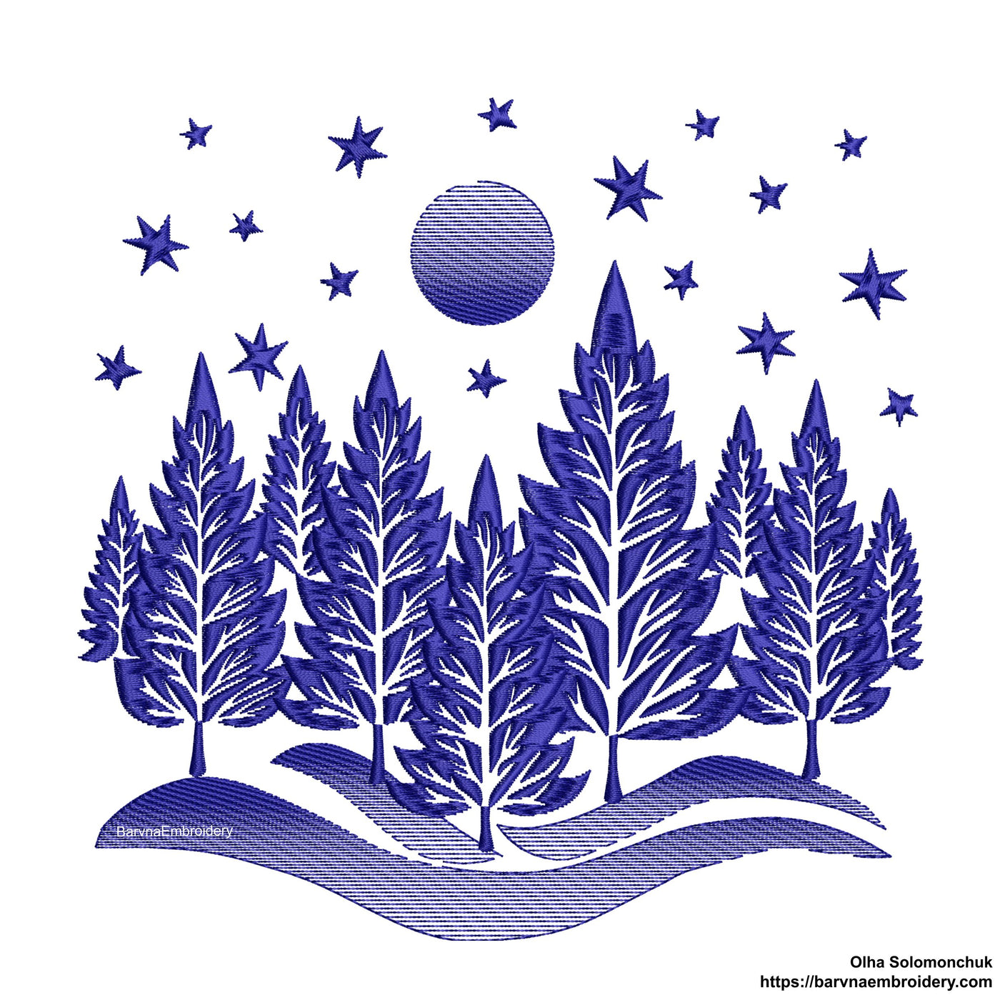 Winter landscape embroidery designs. – BarvnaEmbroidery