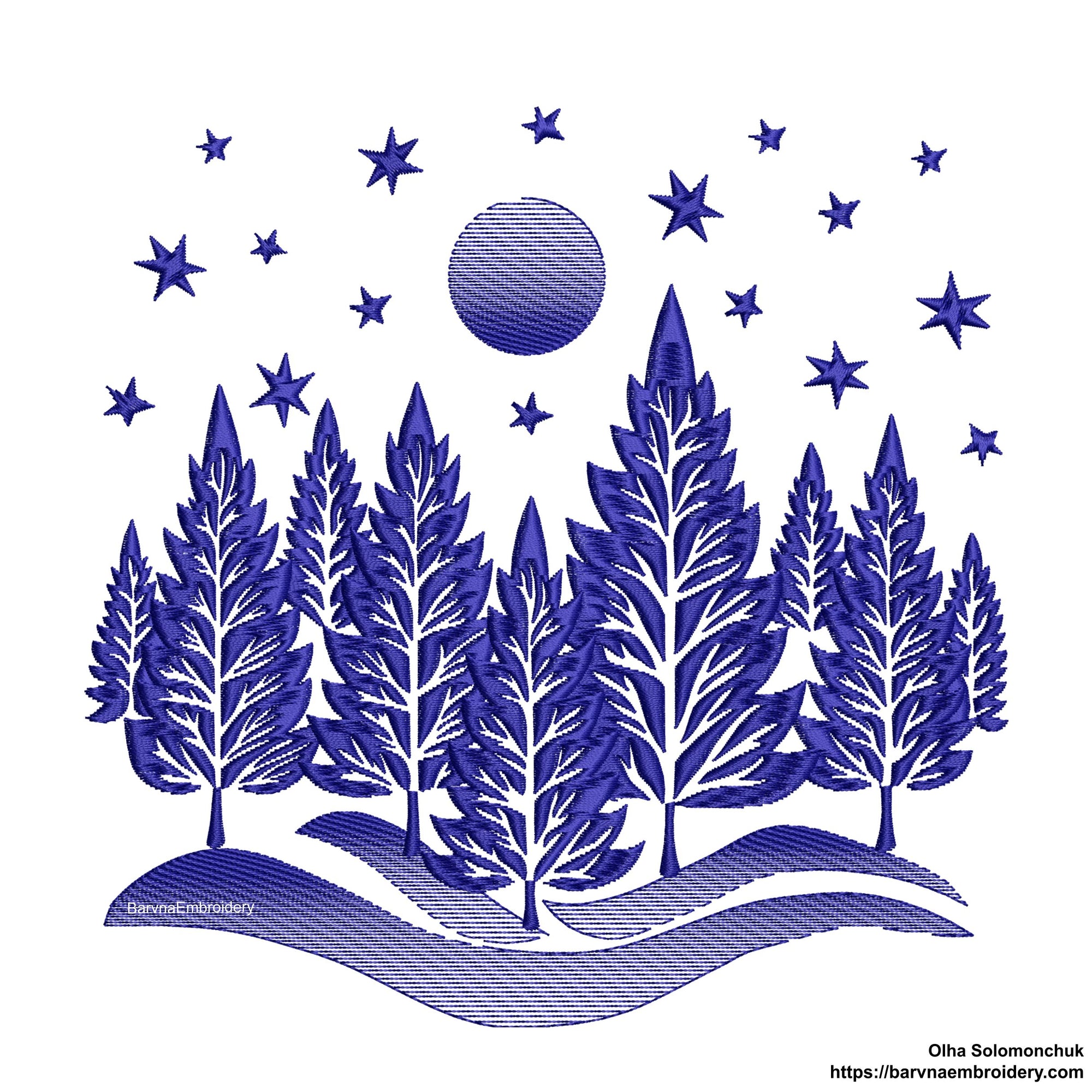 Winter landscape embroidery designs. – BarvnaEmbroidery